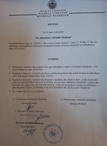 Mbledhja e Kryesisë | Bashkia Librazhd