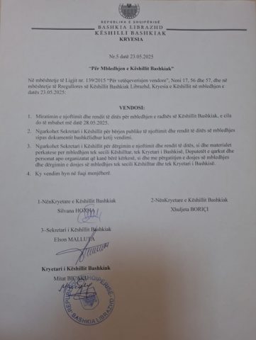 Mbledhja e Kryesisë | Bashkia Librazhd